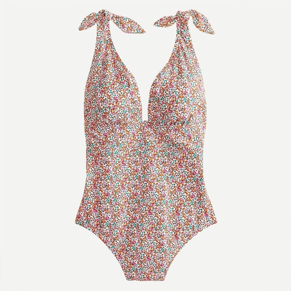 J. Crew | Swim | J Crew Red And Pink Floral One Piece Swimsuit With ...